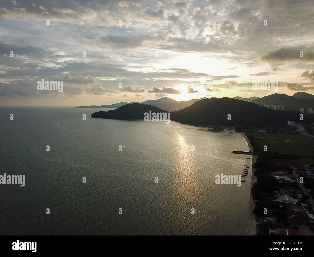 Aerial fishing village at Permatang Damar Laut, Penang Stock Photo - Alamy