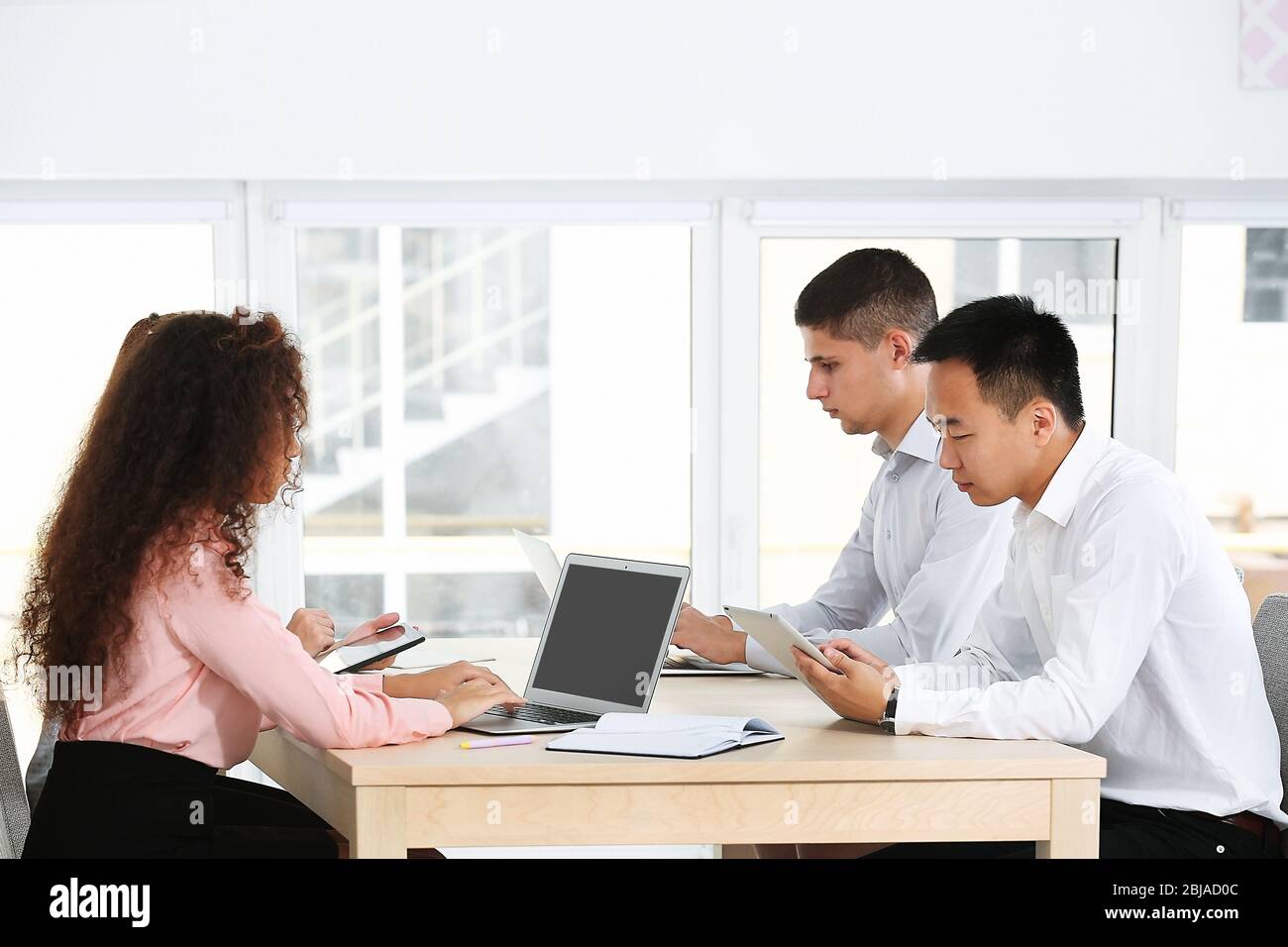 Group of people working in office Stock Photo - Alamy