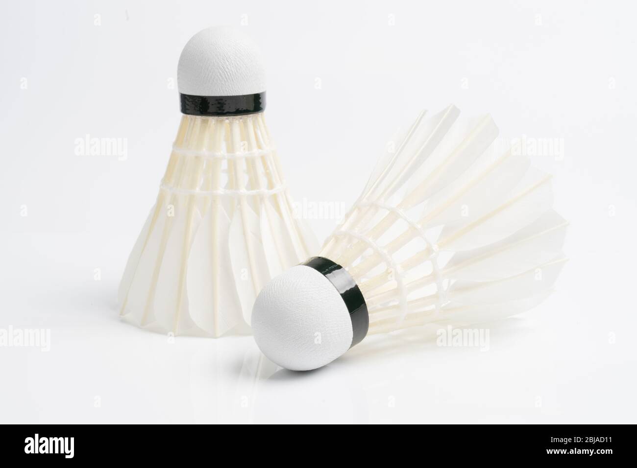 Shuttlecock on white background Stock Photo - Alamy