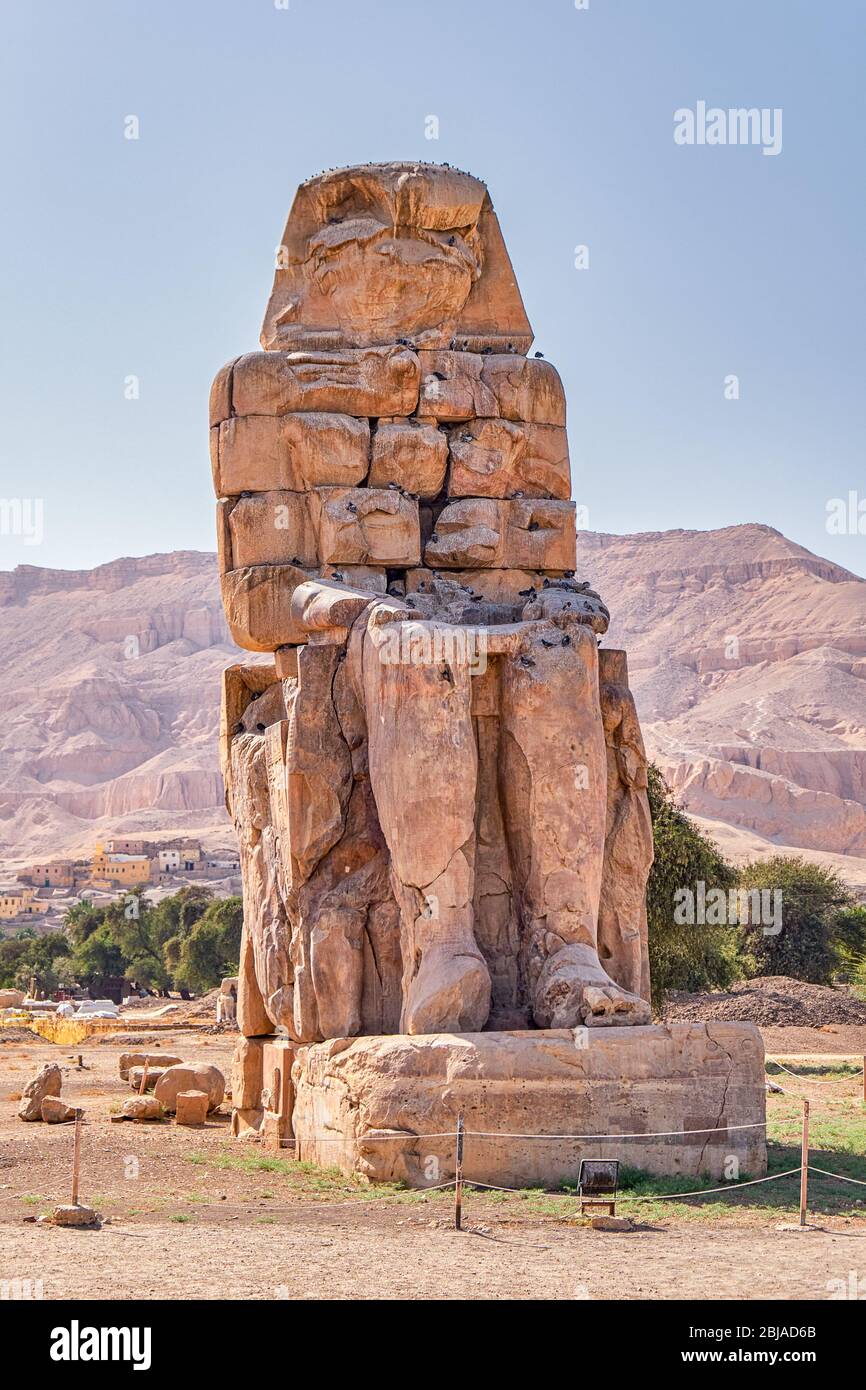 Colossi of Memnon, massive stone statues of the Pharaoh Amenhotep III ...