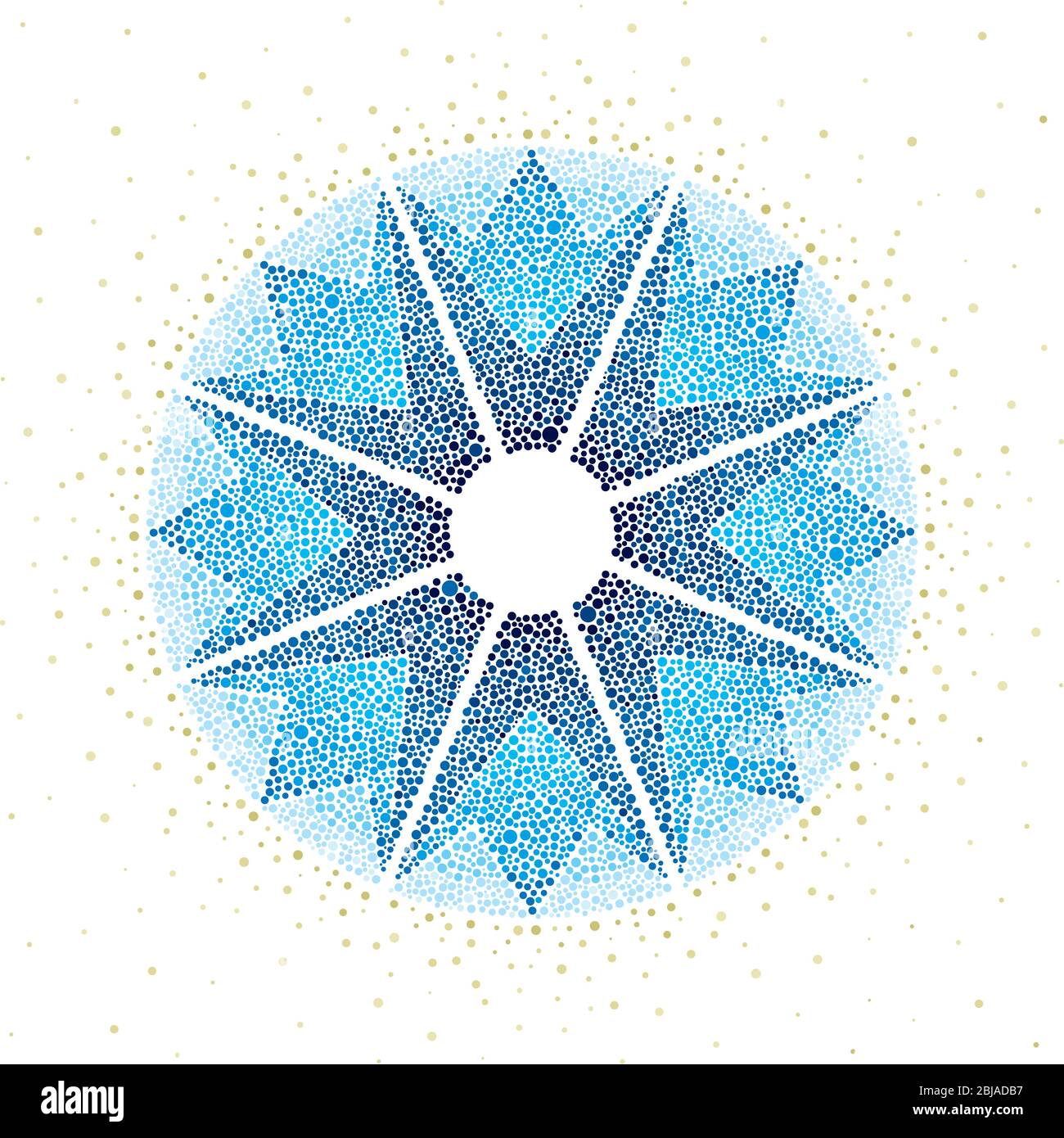 Vector illustration. Star made of dots. Background textured element ...