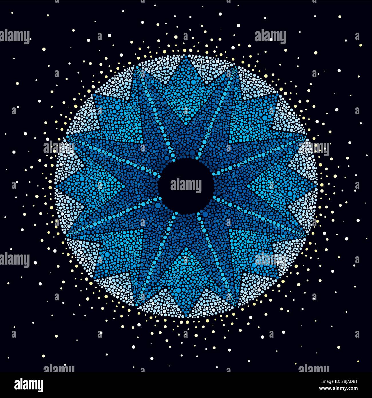 Vector illustration. Star made of dots. Background textured element ...