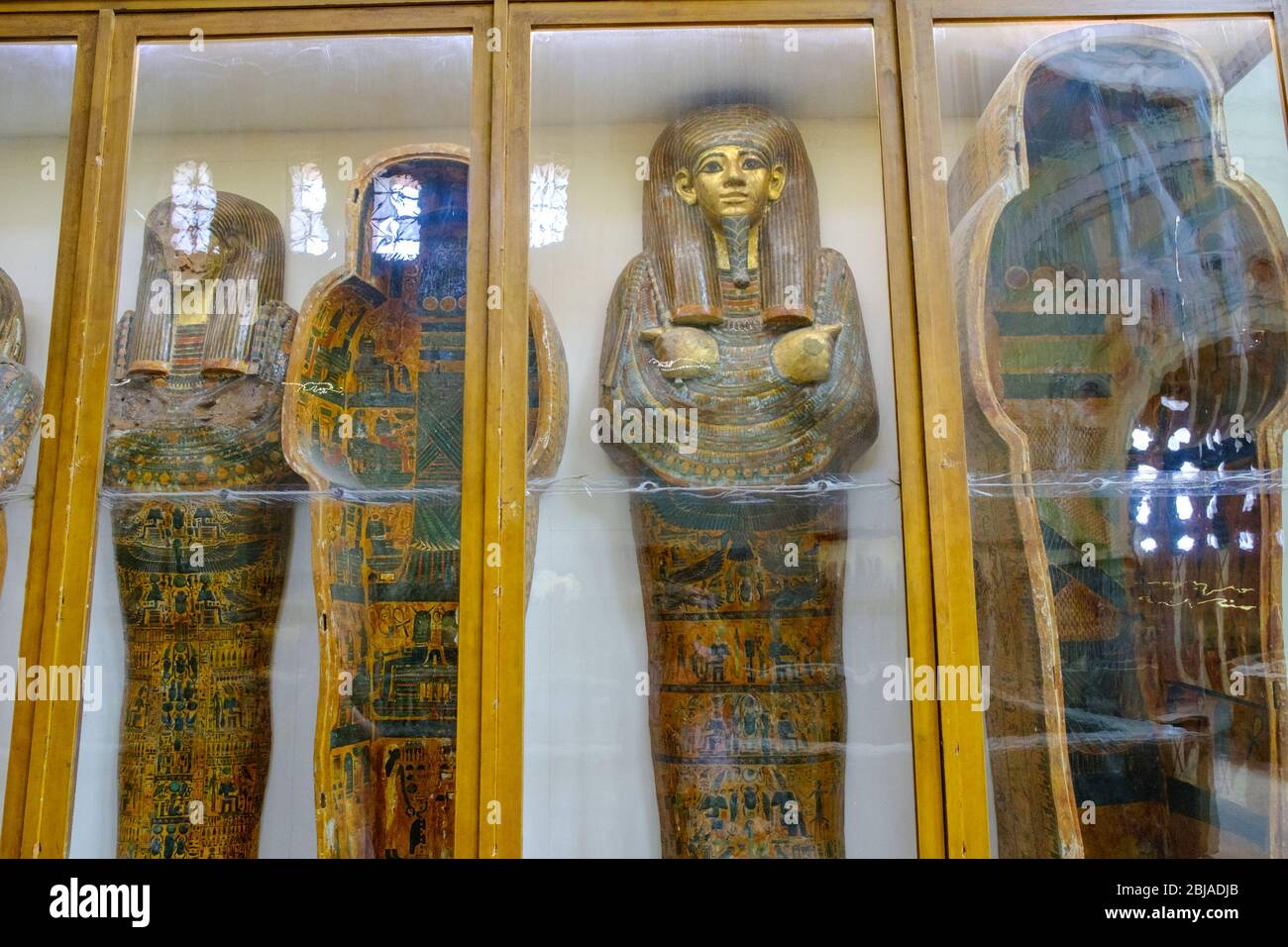 Cairo / Egypt - May 25, 2019: Ancient Egyptian sarcophagi and mummy ...