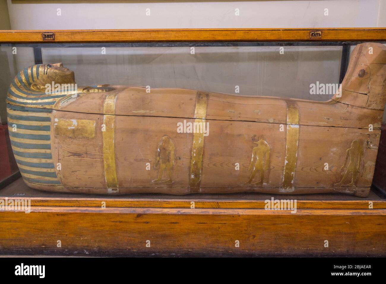 Cairo / Egypt - May 25, 2019: Ancient Egyptian sarcophagi and mummy ...