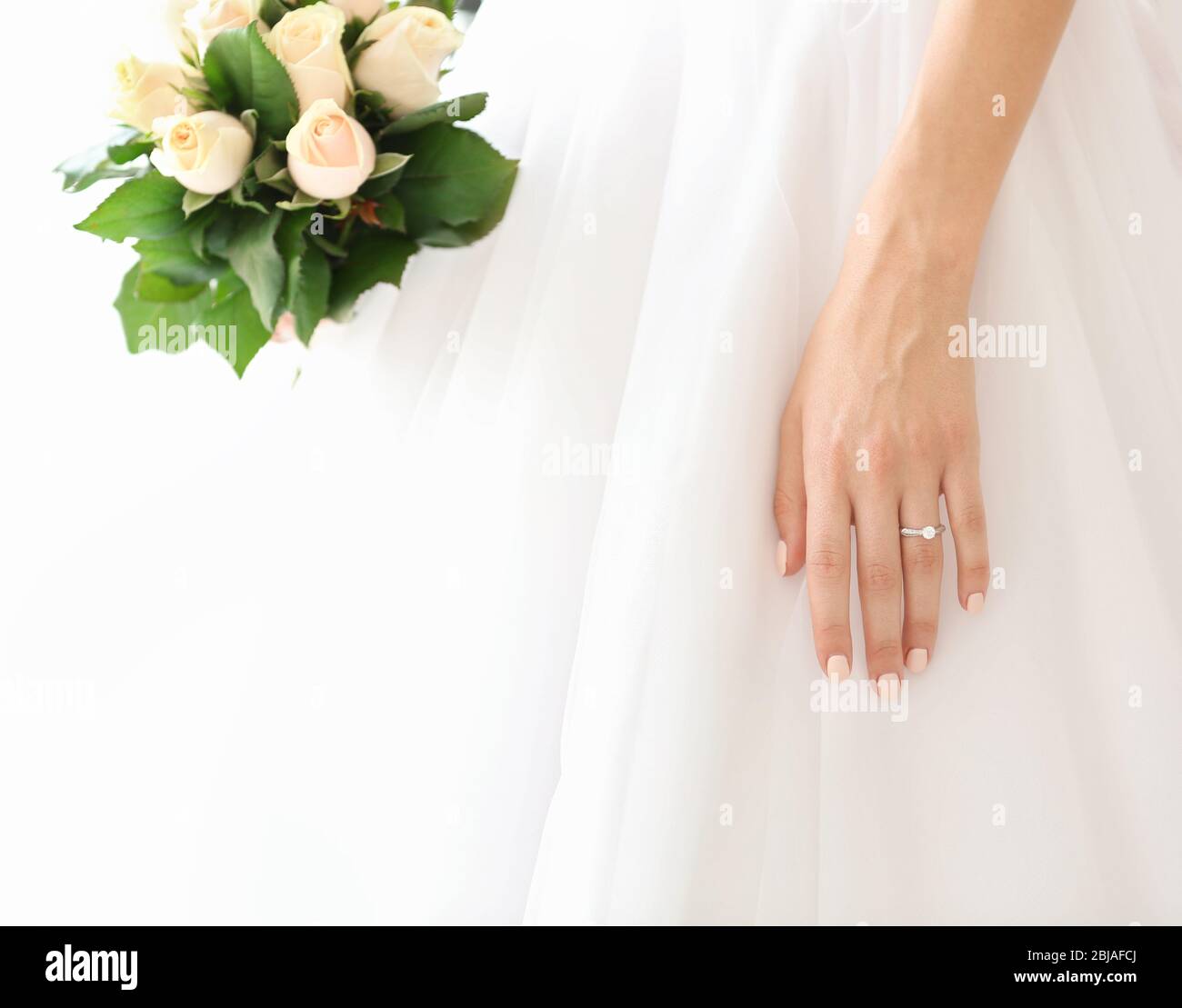 Bride's hand with ring Stock Photo - Alamy
