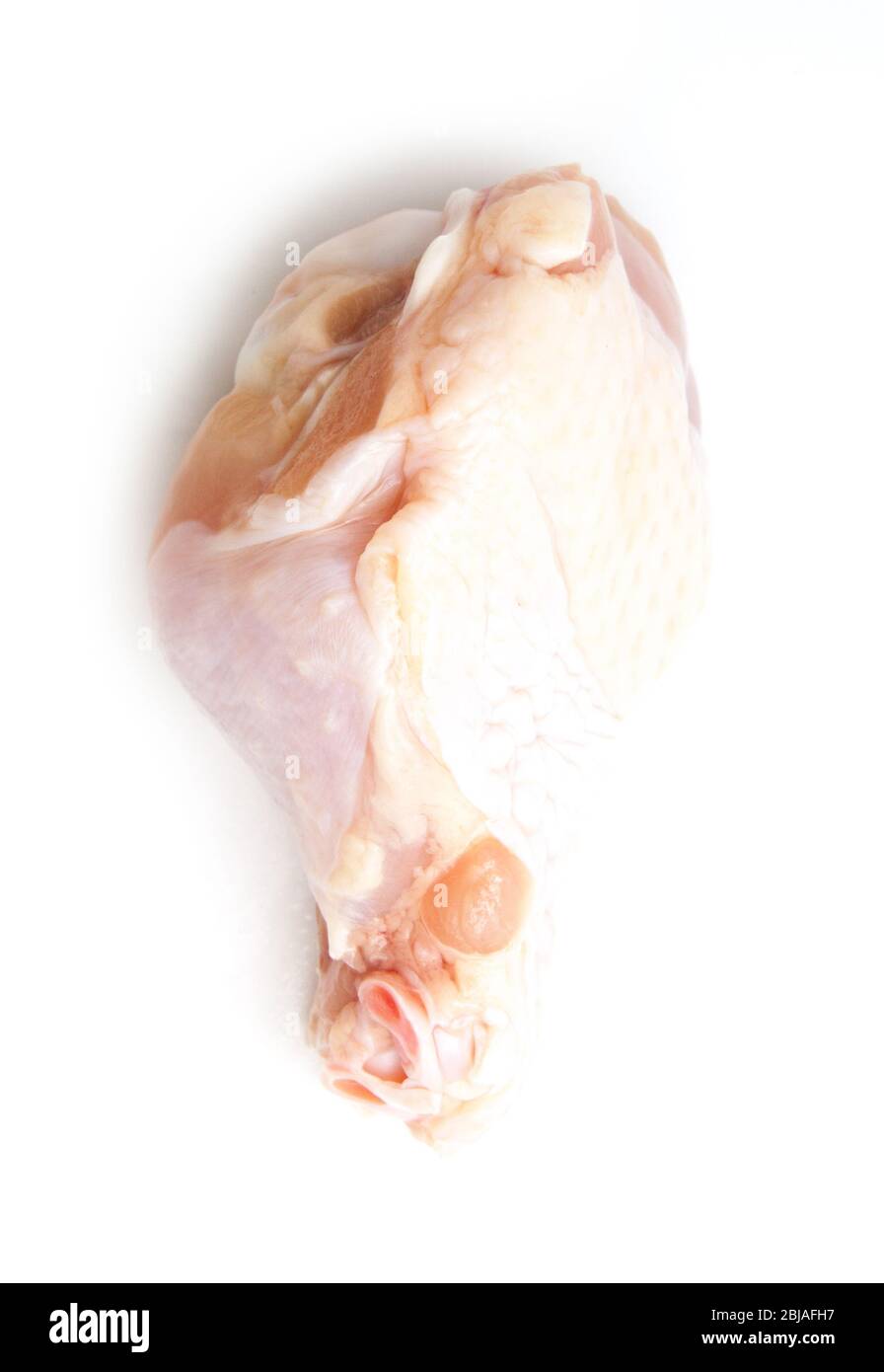 raw chicken leg isolated on white background Stock Photo - Alamy