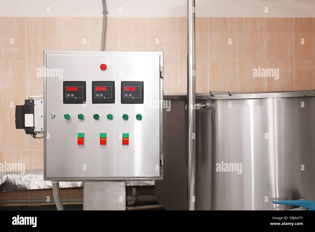Dairy production equipment Stock Photo - Alamy