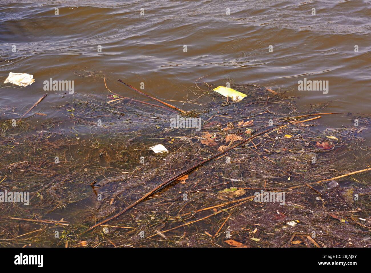 Water pollution with garbage Stock Photo - Alamy
