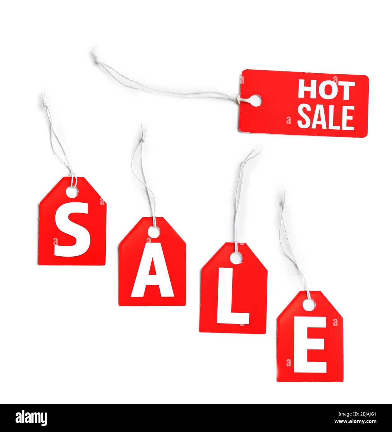 Sale labels on white background Stock Photo - Alamy