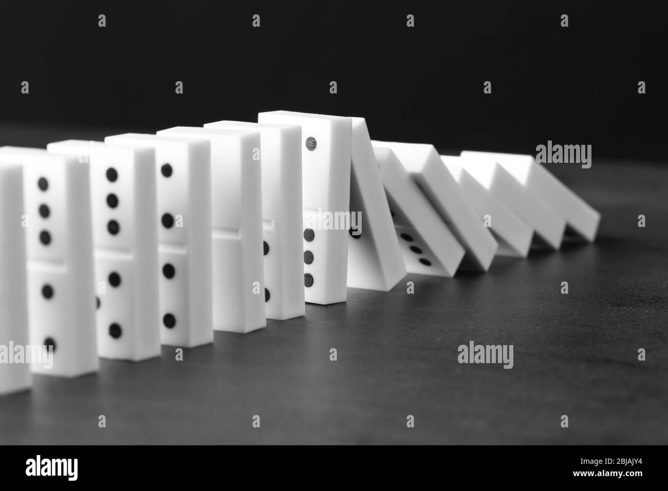 Set of dominoes Black and White Stock Photos & Images - Alamy