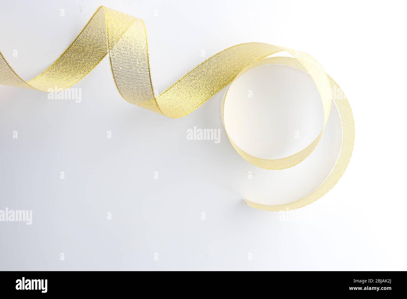 golden ribbon collection isolated on white Stock Photo - Alamy