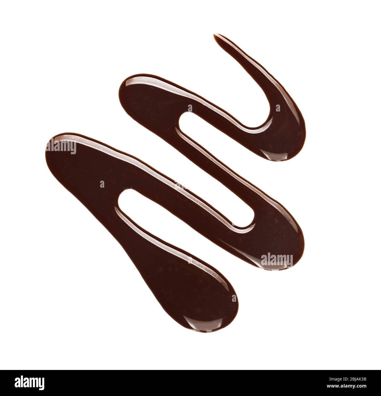 Curved line made of liquid chocolate on white background Stock Photo ...