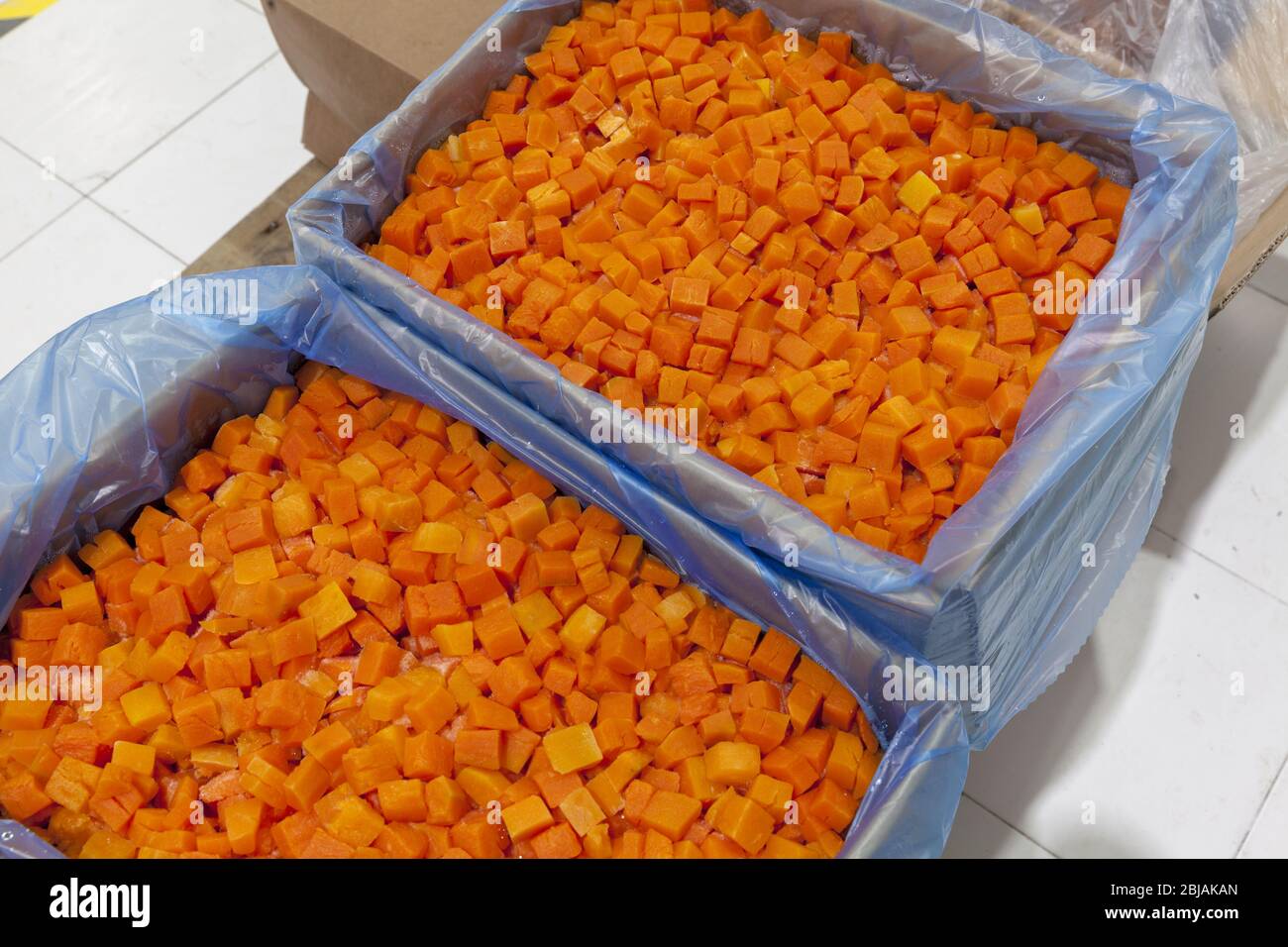 frozen carrot in a box, industrial packaging Stock Photo - Alamy