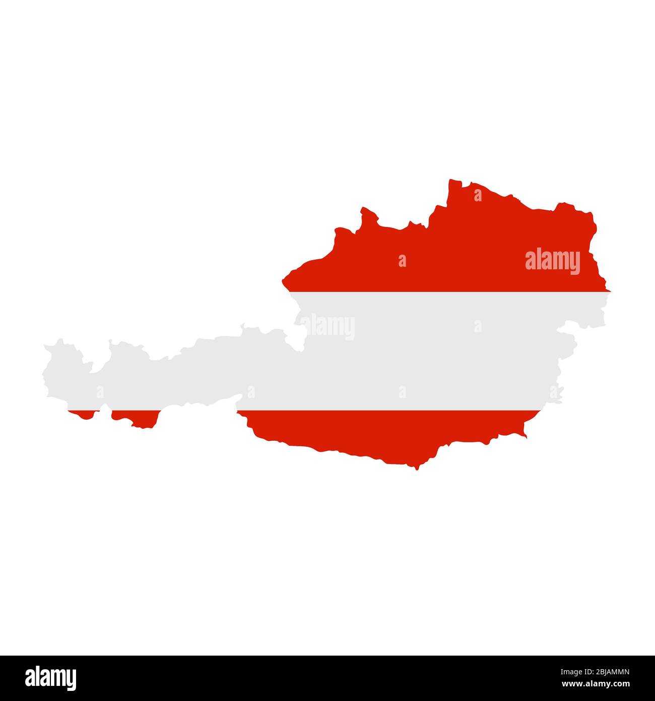 Austria flag map. Country outline with national flag Stock Photo - Alamy