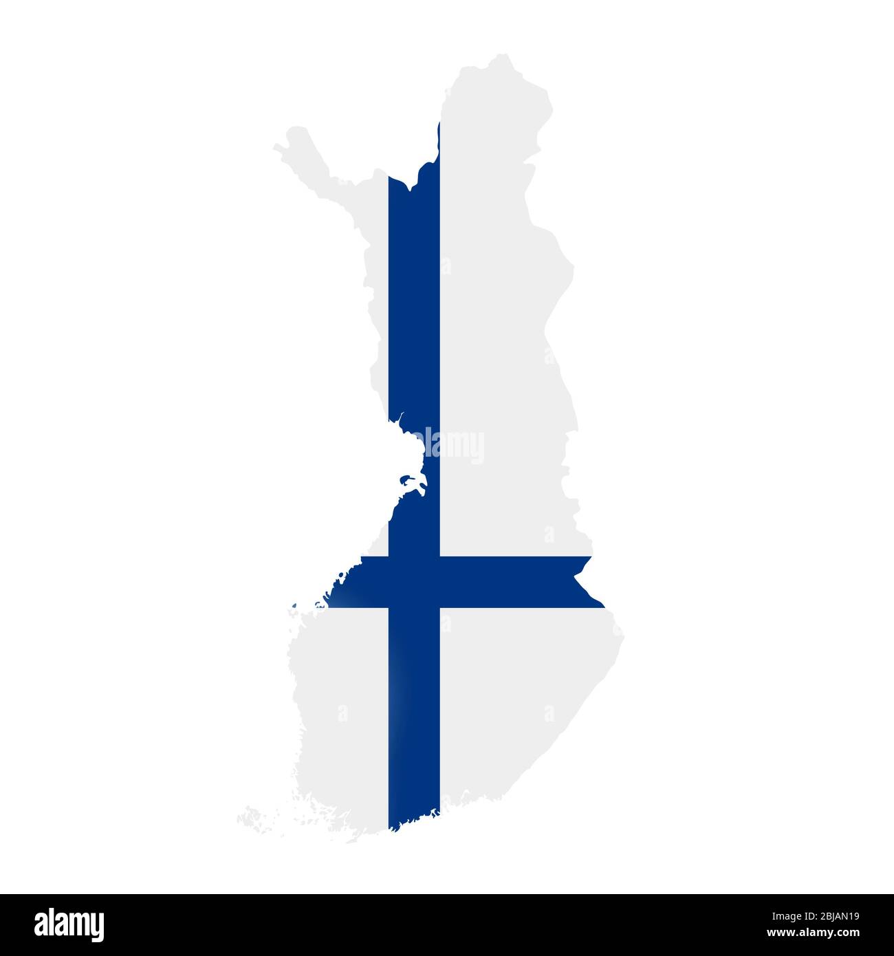 Finalnd flag map. Country outline with national flag Stock Photo - Alamy