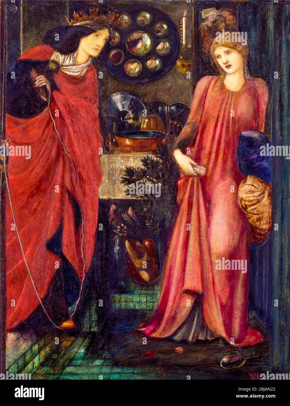 Edward Burne-Jones, Fair Rosamund and Queen Eleanor, painting, 1861 ...
