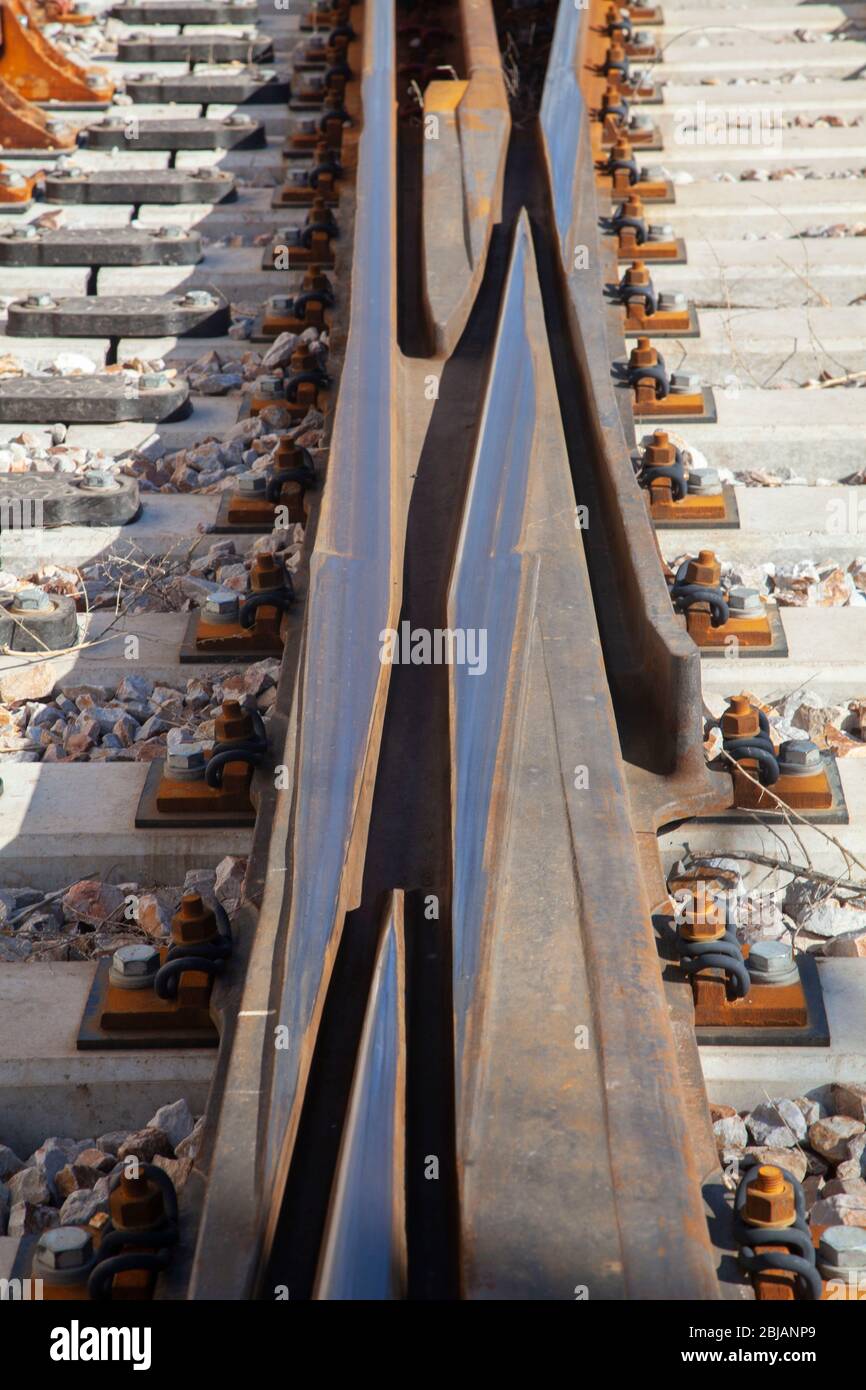 detail of the heart of a train track Stock Photo - Alamy