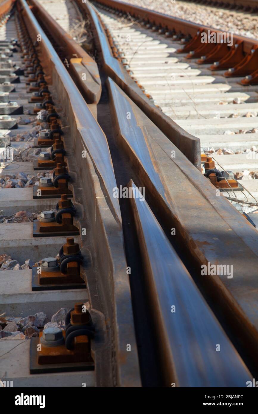 detail of the heart of a train track Stock Photo - Alamy