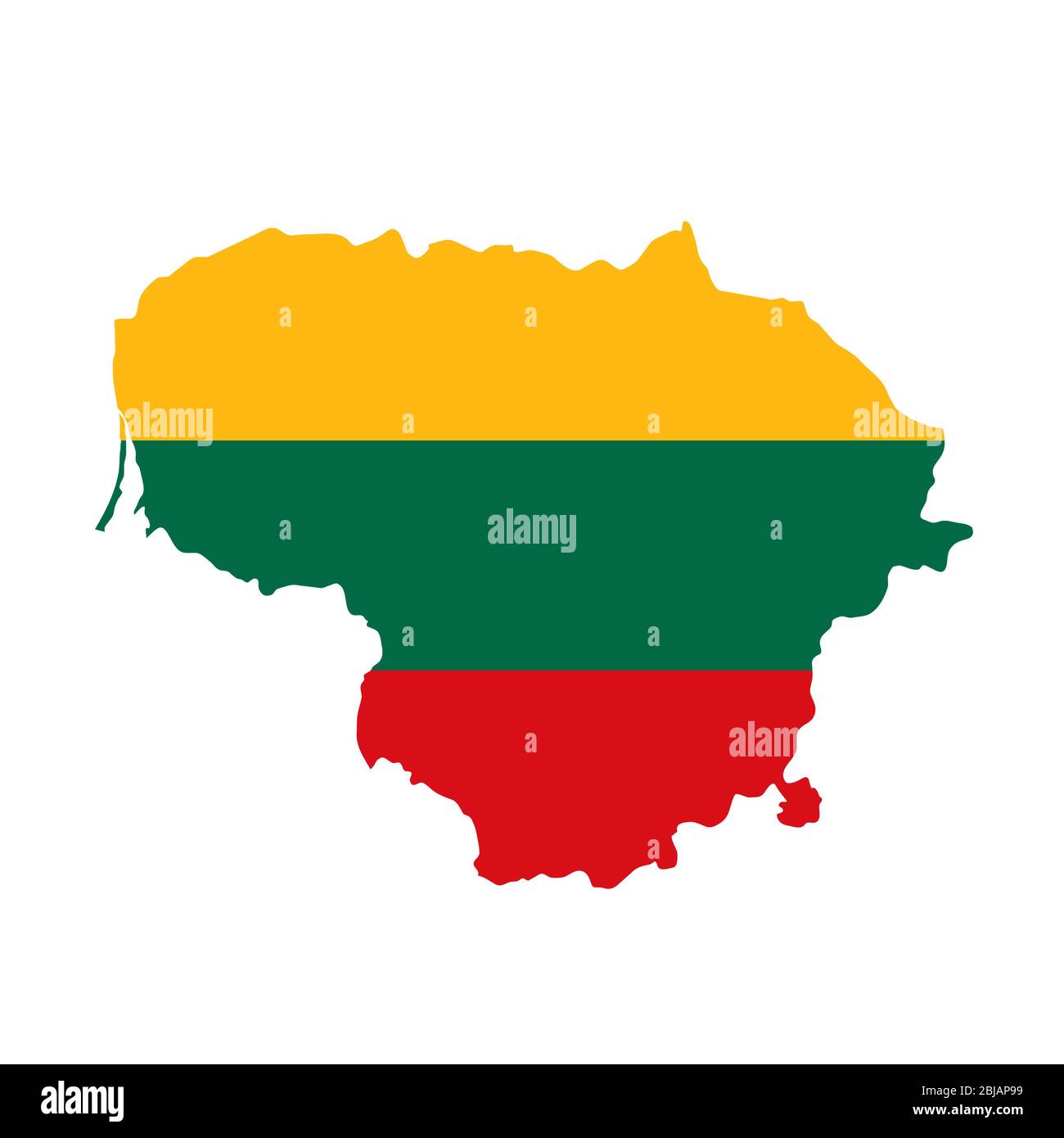 Lithuania flag map. Country outline with national flag Stock Photo - Alamy