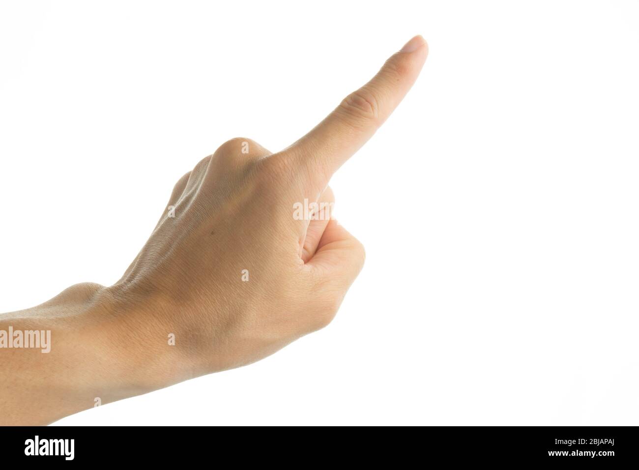 hand touching screen isolated on white background Stock Photo - Alamy