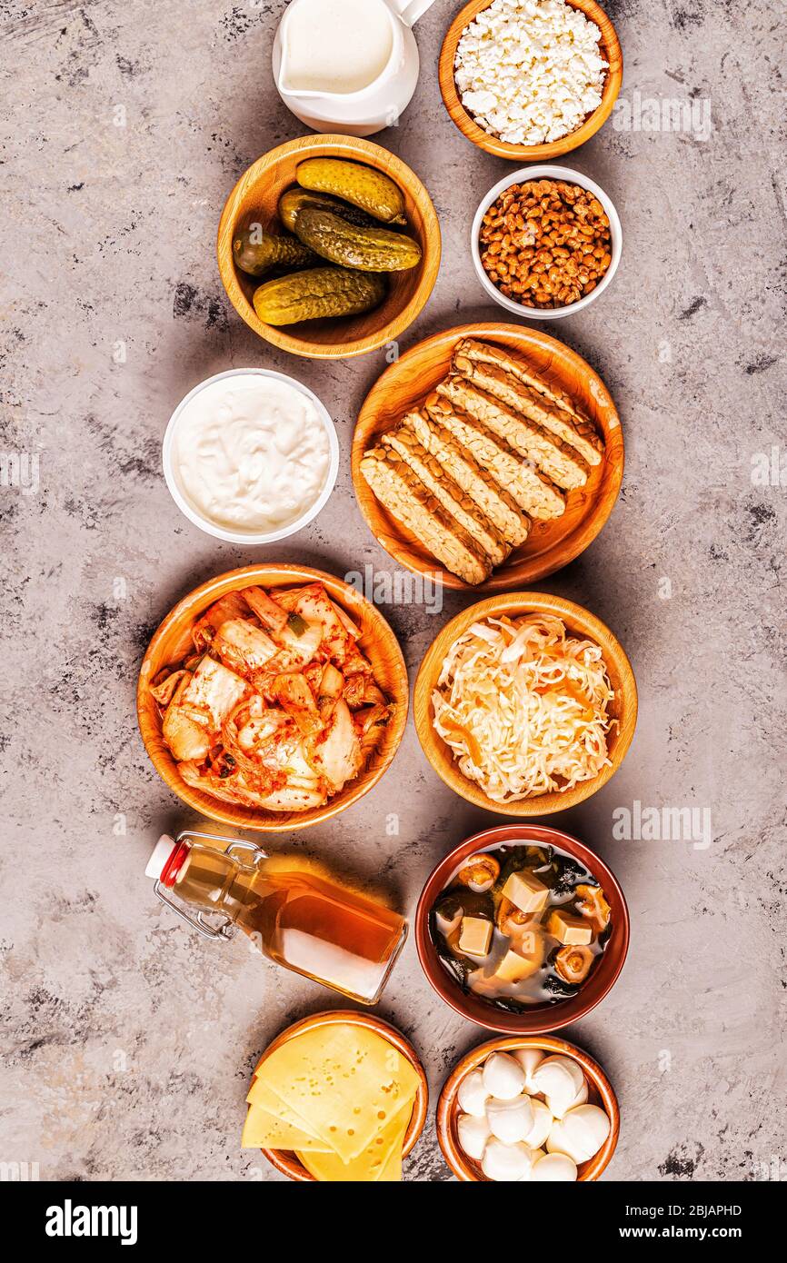Fermented food, probiotics - kefir, kombucha, sauerkraut, pickles, miso ...