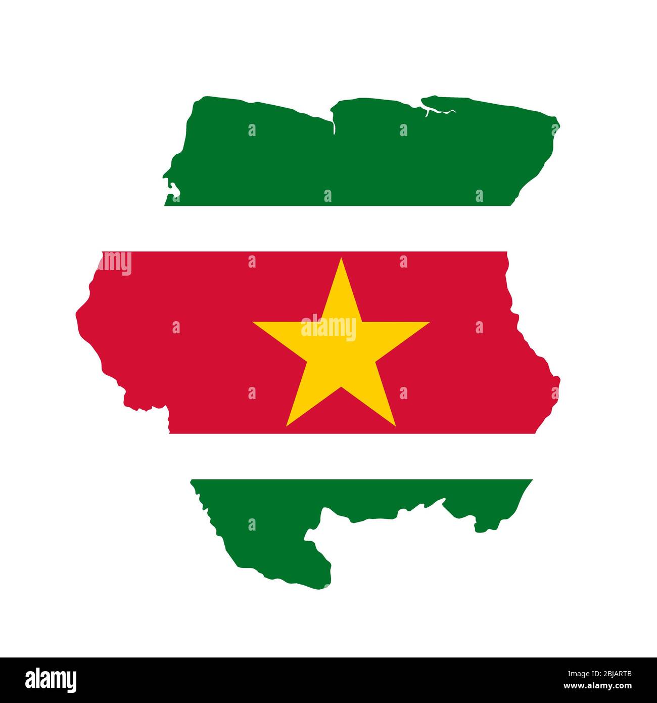 Suriname flag map. Country outline with national flag Stock Photo - Alamy