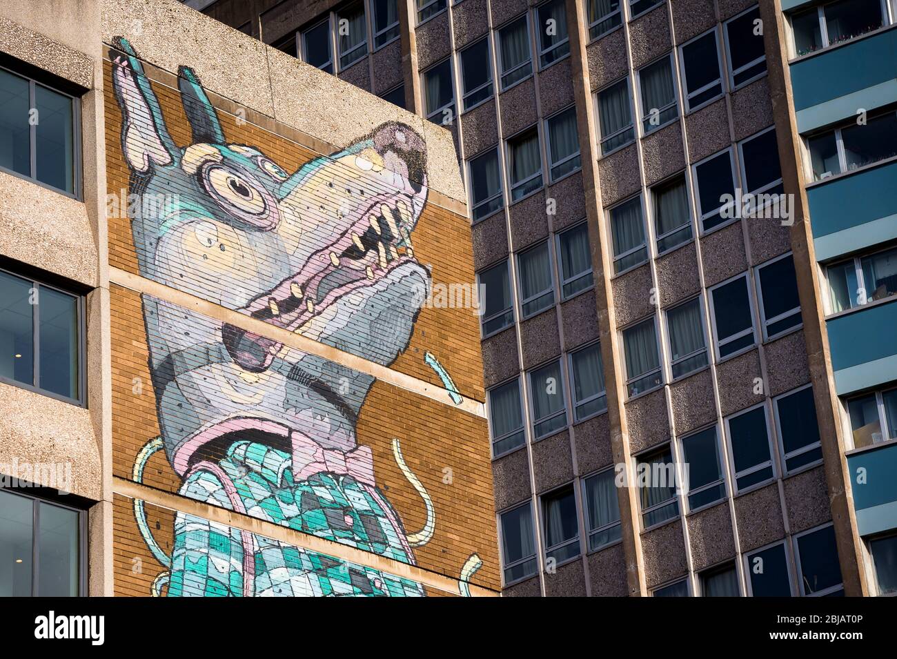 Graffiti of a dog on the side of a building Stock Photo - Alamy