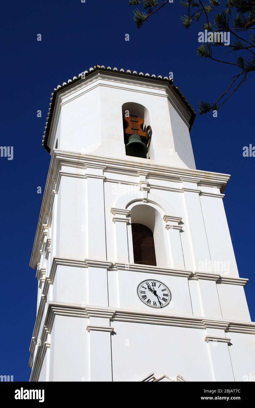 El Salvador church tower, Nerja, Costa del Sol, Malaga Province ...