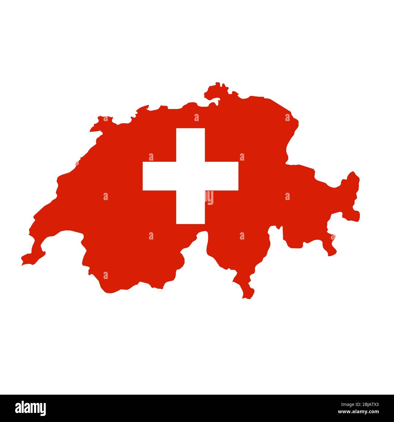 Switzerland flag map. Country outline with national flag Stock Photo ...