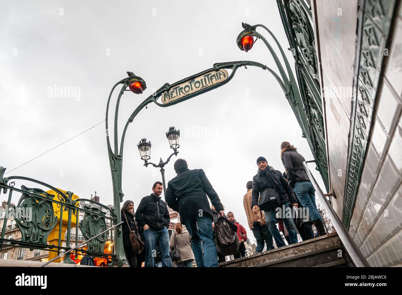 Paris, France. January 28th, 2012. A metro station in Paris. Paris ...