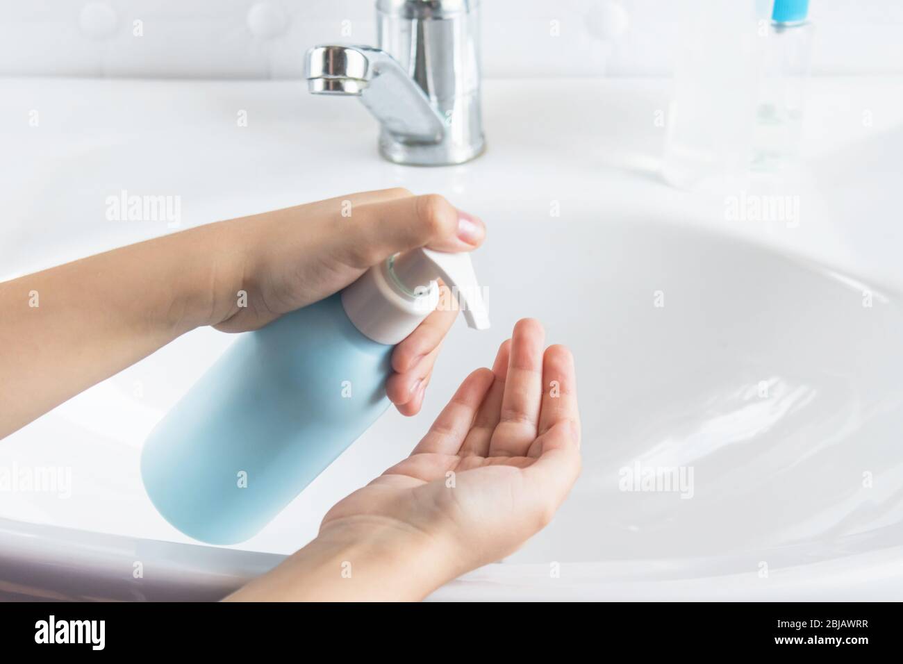 Hand washing child soap hi-res stock photography and images - Alamy