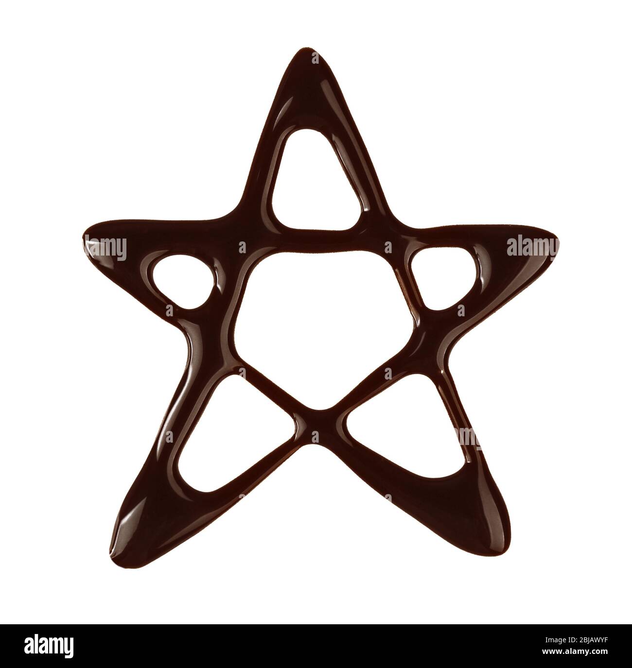 Drawn chocolate star on white background Stock Photo - Alamy