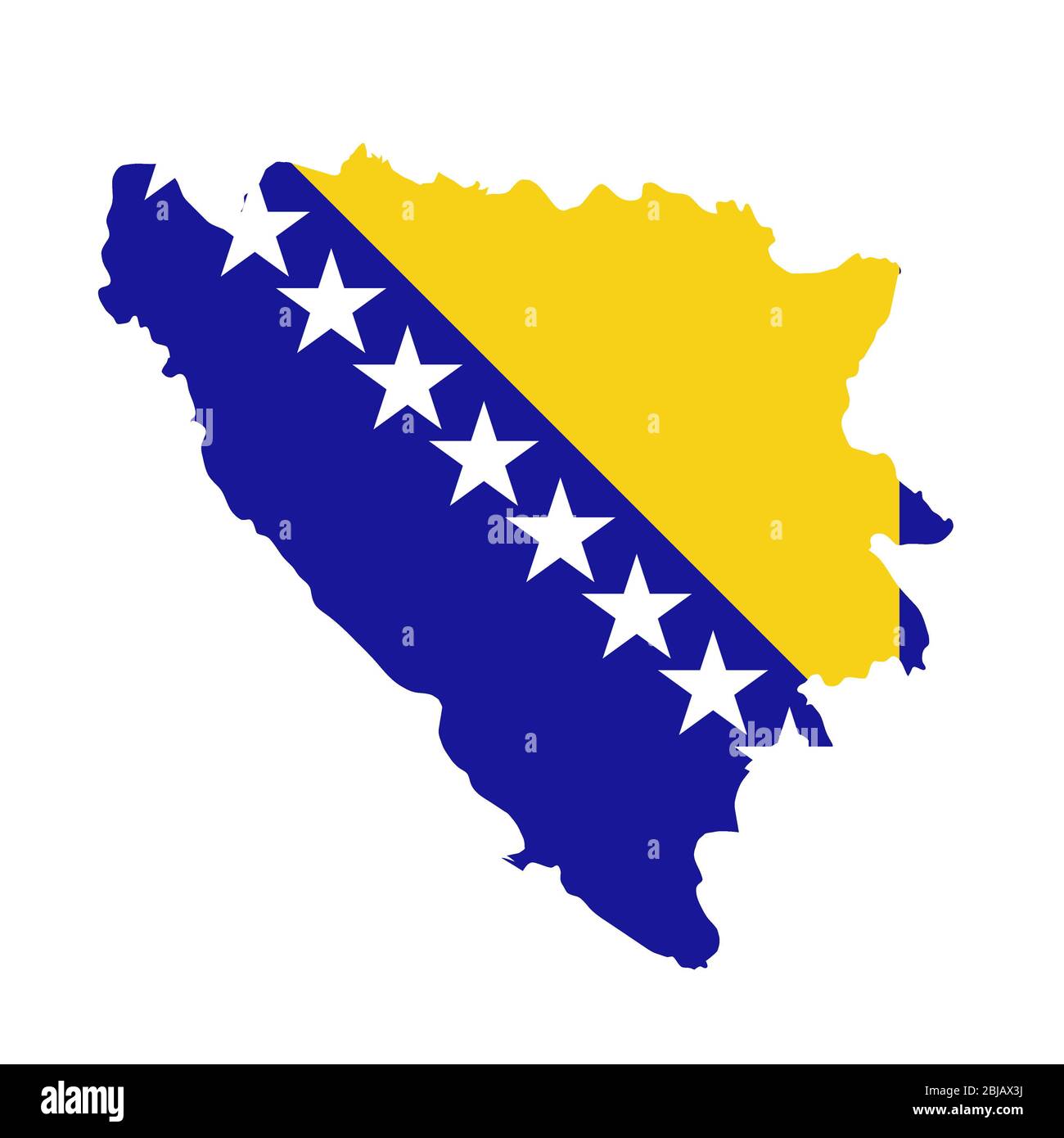 Bosnia and Herzegovina flag map. Country outline with national f Stock ...