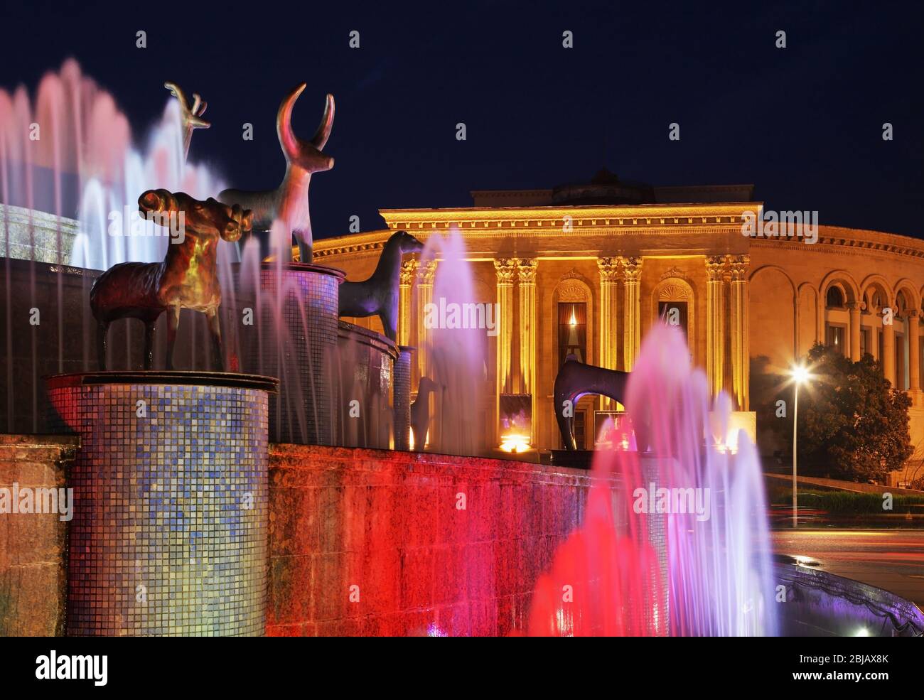 Colchis Fountain at Davit Aghmashenebeli square in Kutaisi. Imereti ...