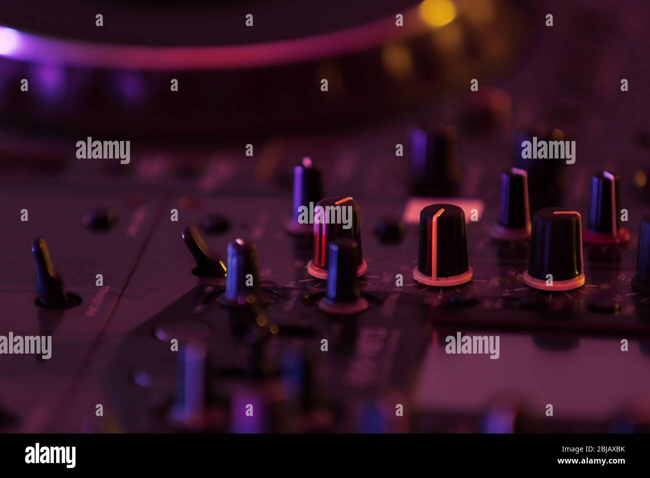 Dj mixer in nightclub, closeup Stock Photo - Alamy