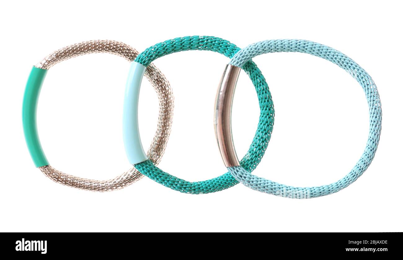 Hair bands on white background Stock Photo - Alamy