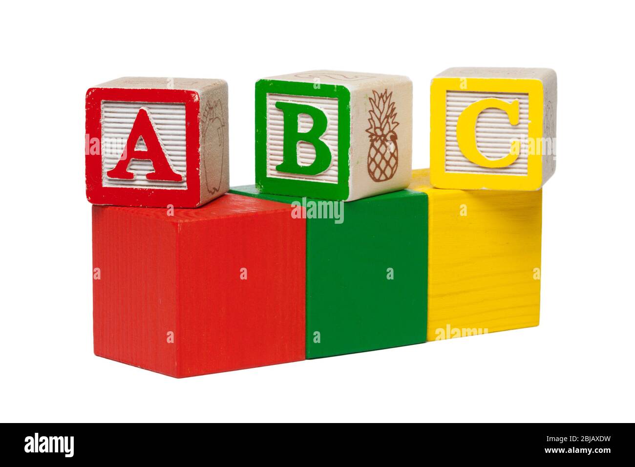 Wooden alphabet blocks isolated on white background Stock Photo - Alamy