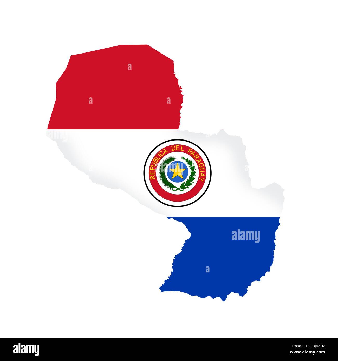 Paraguay flag map. Country outline with national flag Stock Photo - Alamy