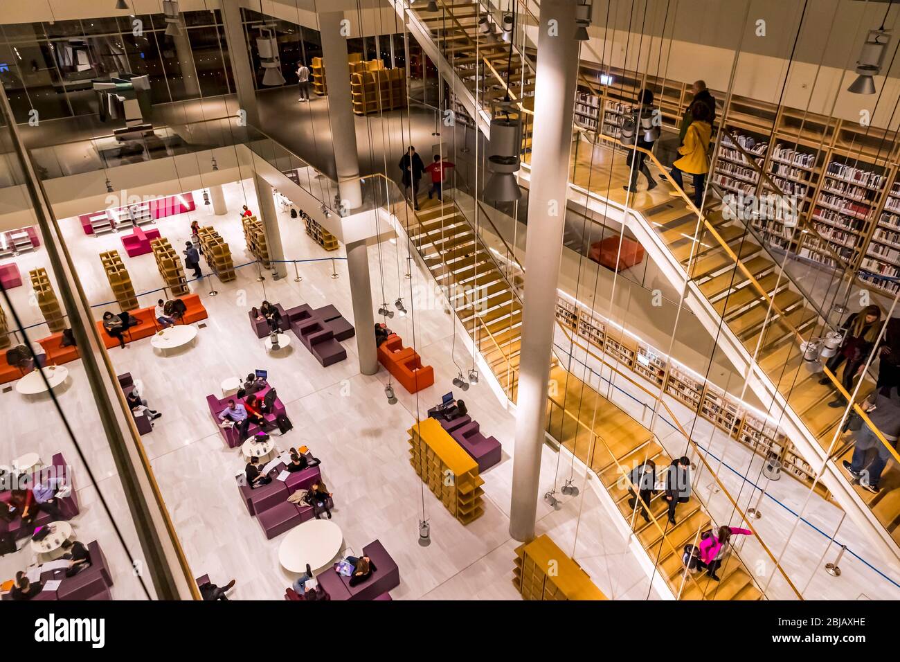 Athens, Greece - December 15, 2019: Interiors of the new building of ...