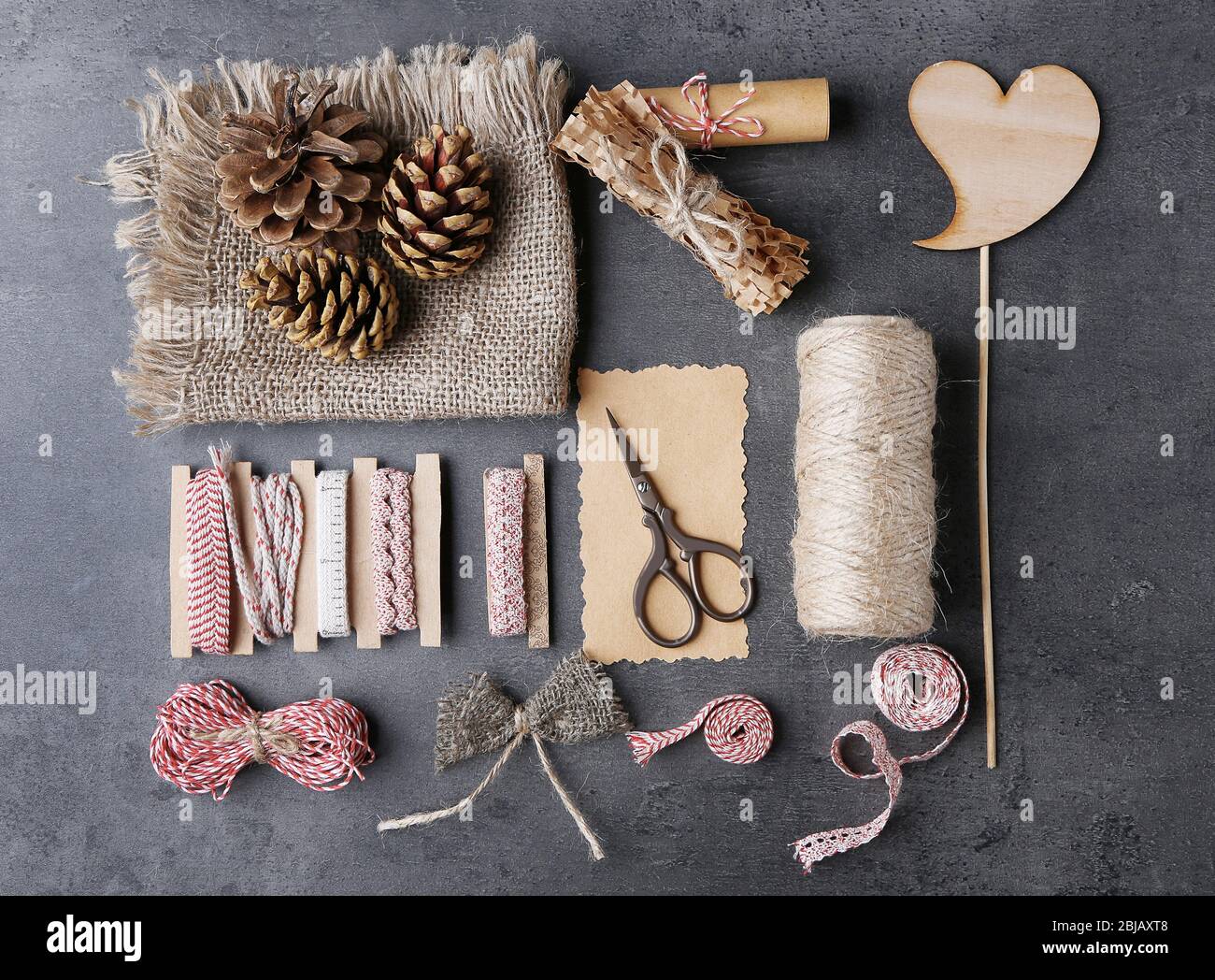 Art and craft materials set on dark background Stock Photo - Alamy