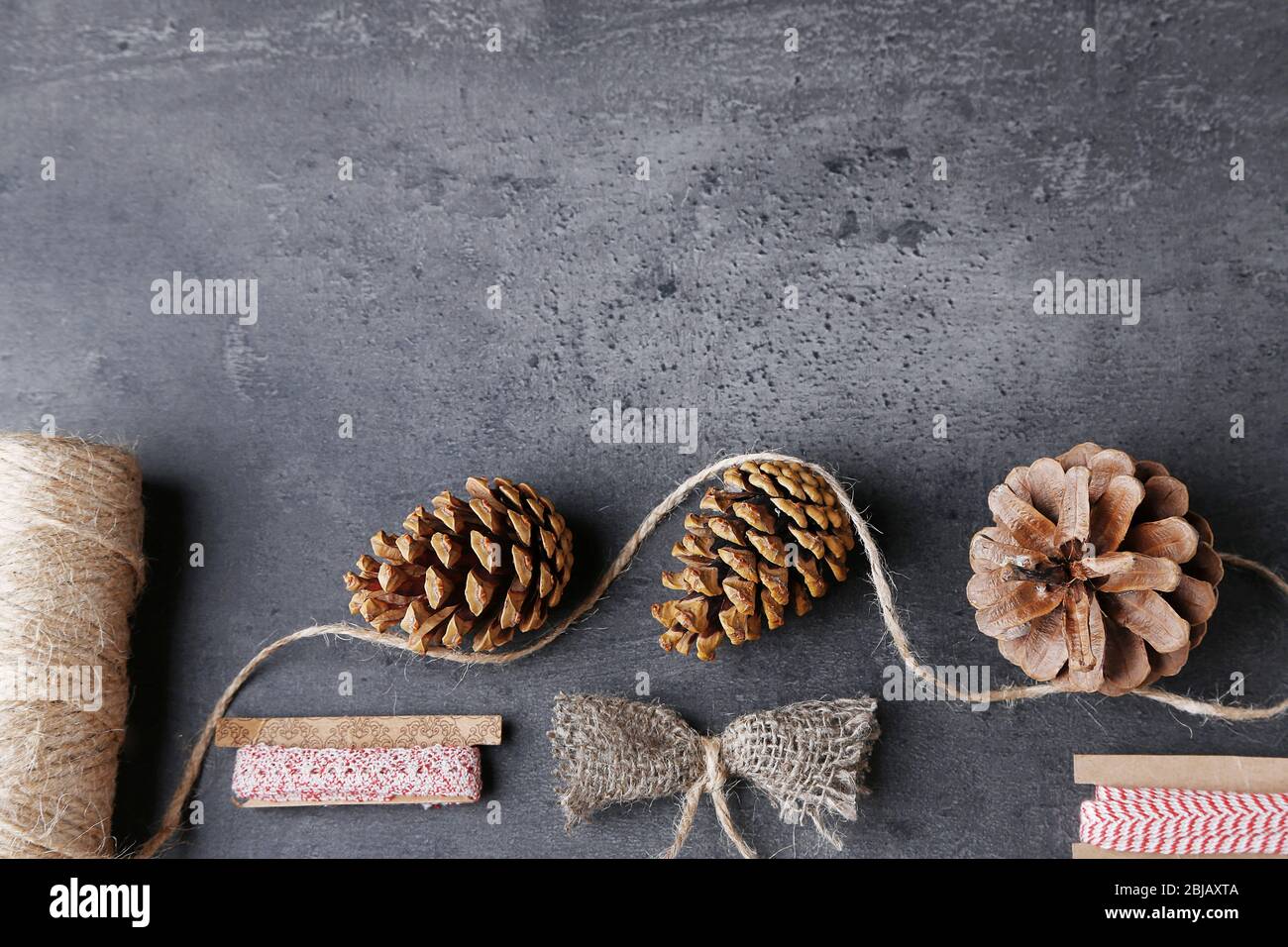 Art and craft materials set on dark background Stock Photo - Alamy