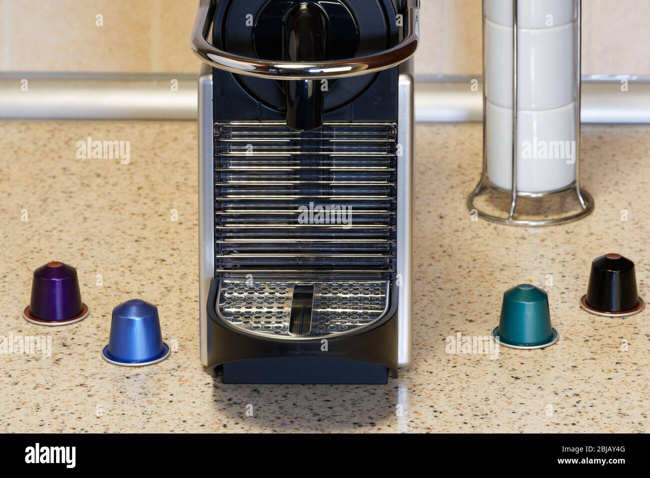 Create espresso on automatic machine using aluminum capsules. Metal ...
