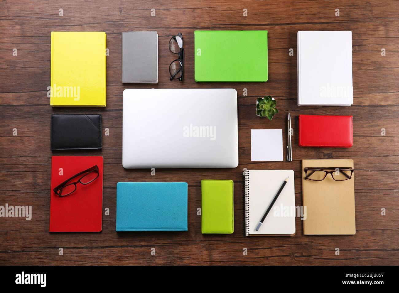 Workplace with office tools and devices Stock Photo - Alamy