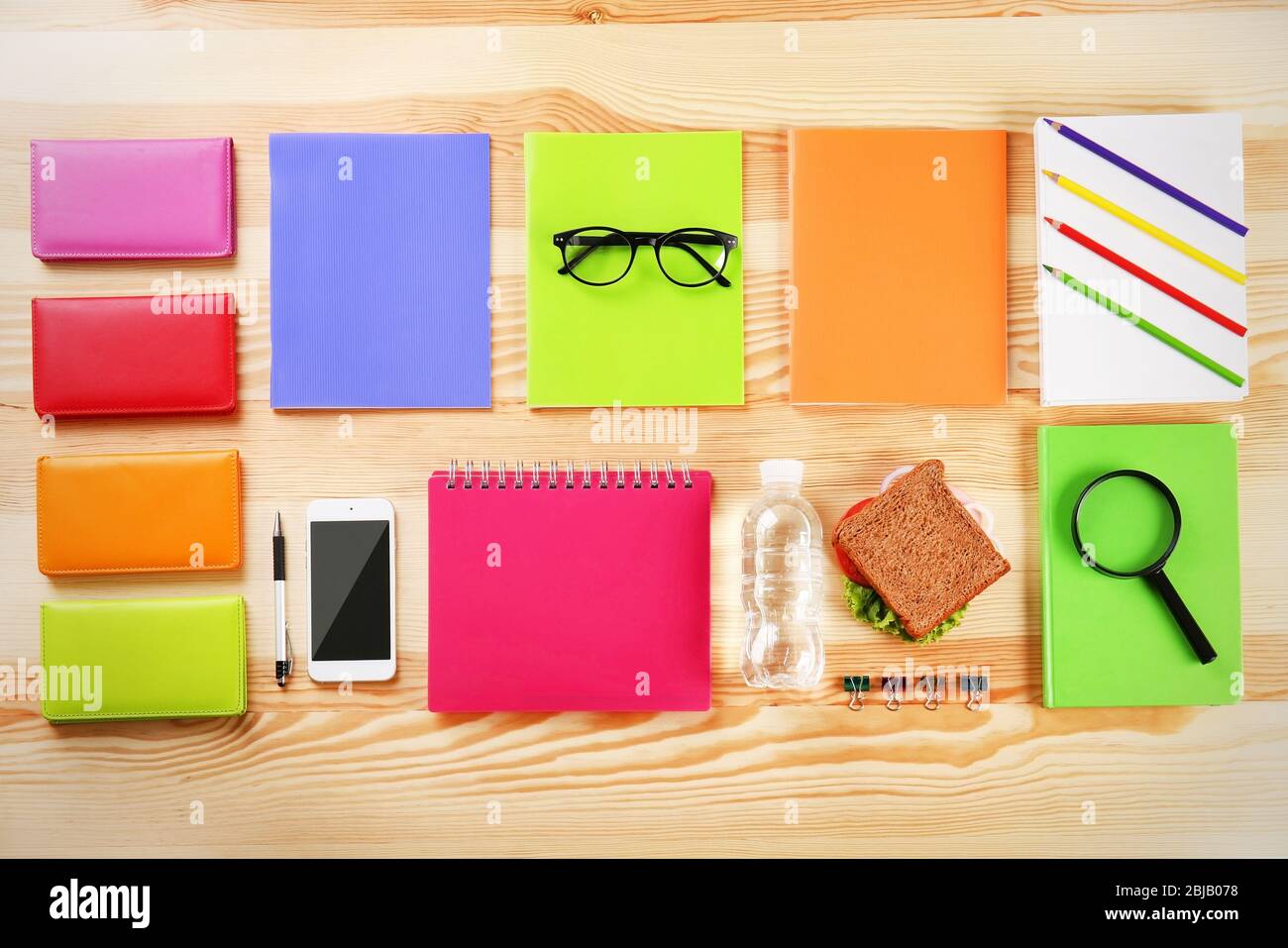 Workplace with office tools and devices Stock Photo - Alamy