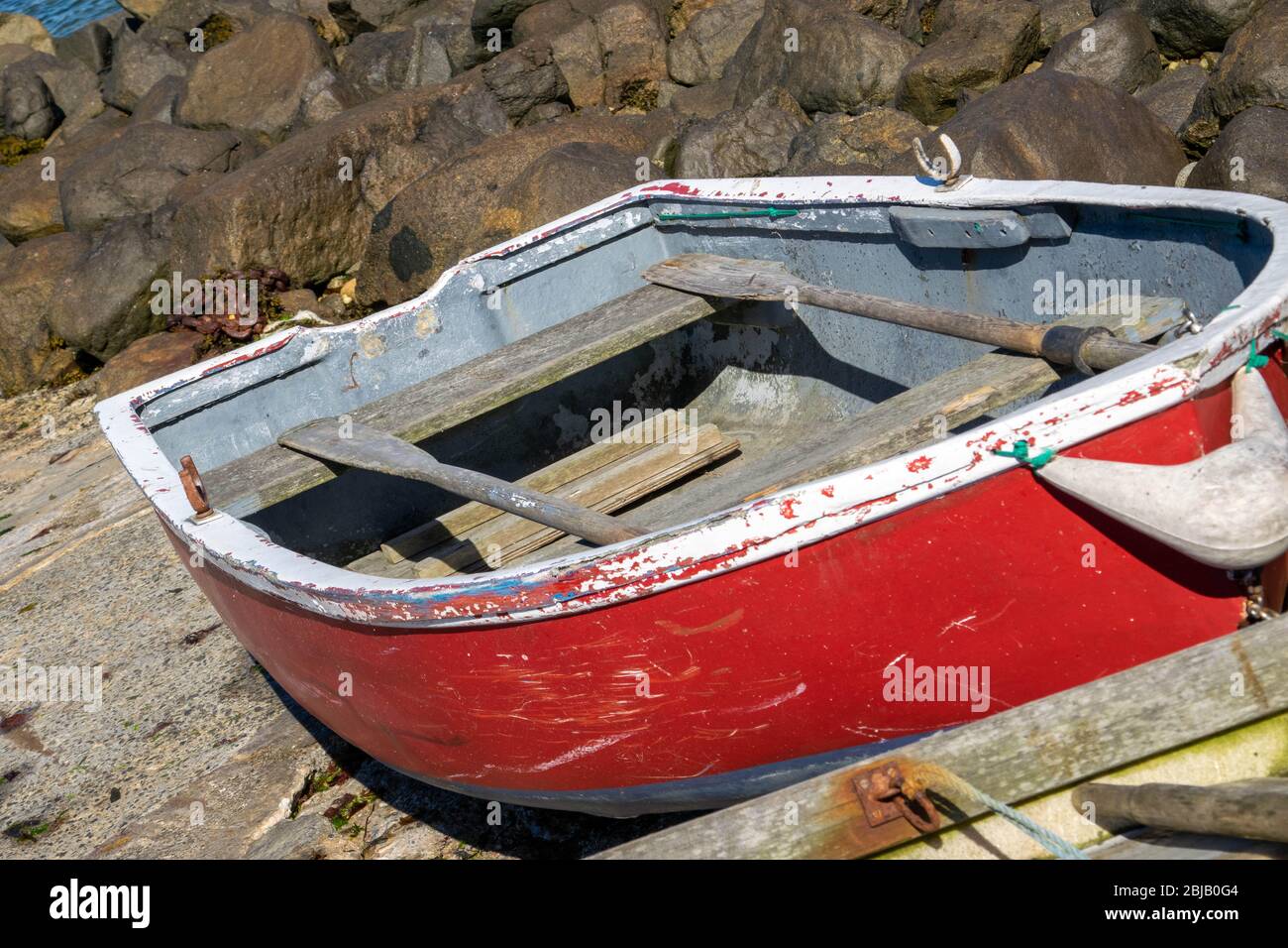 Red Rowing Boat Stock Photo - Alamy