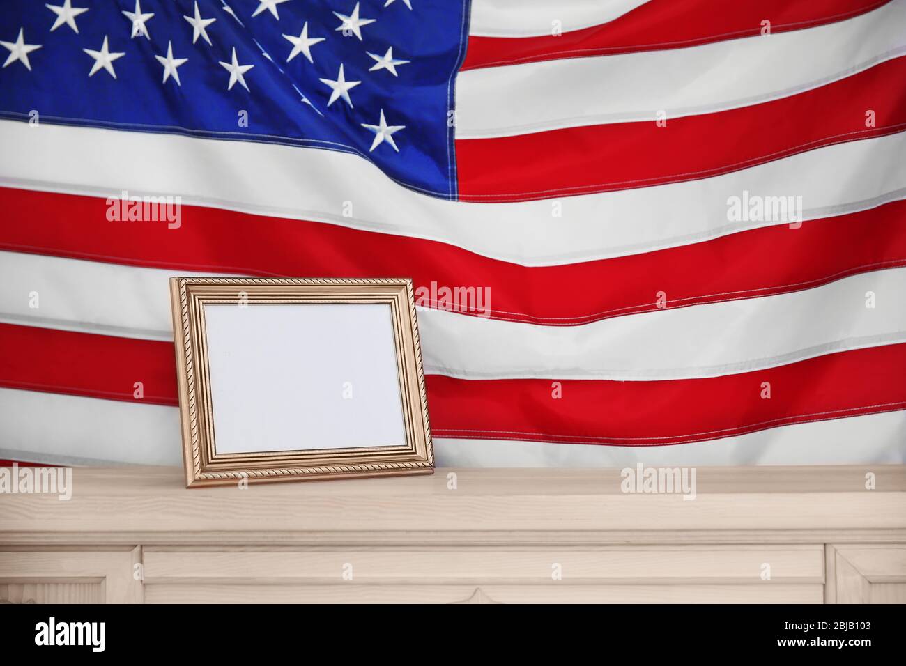 Frame on America national flag background Stock Photo - Alamy