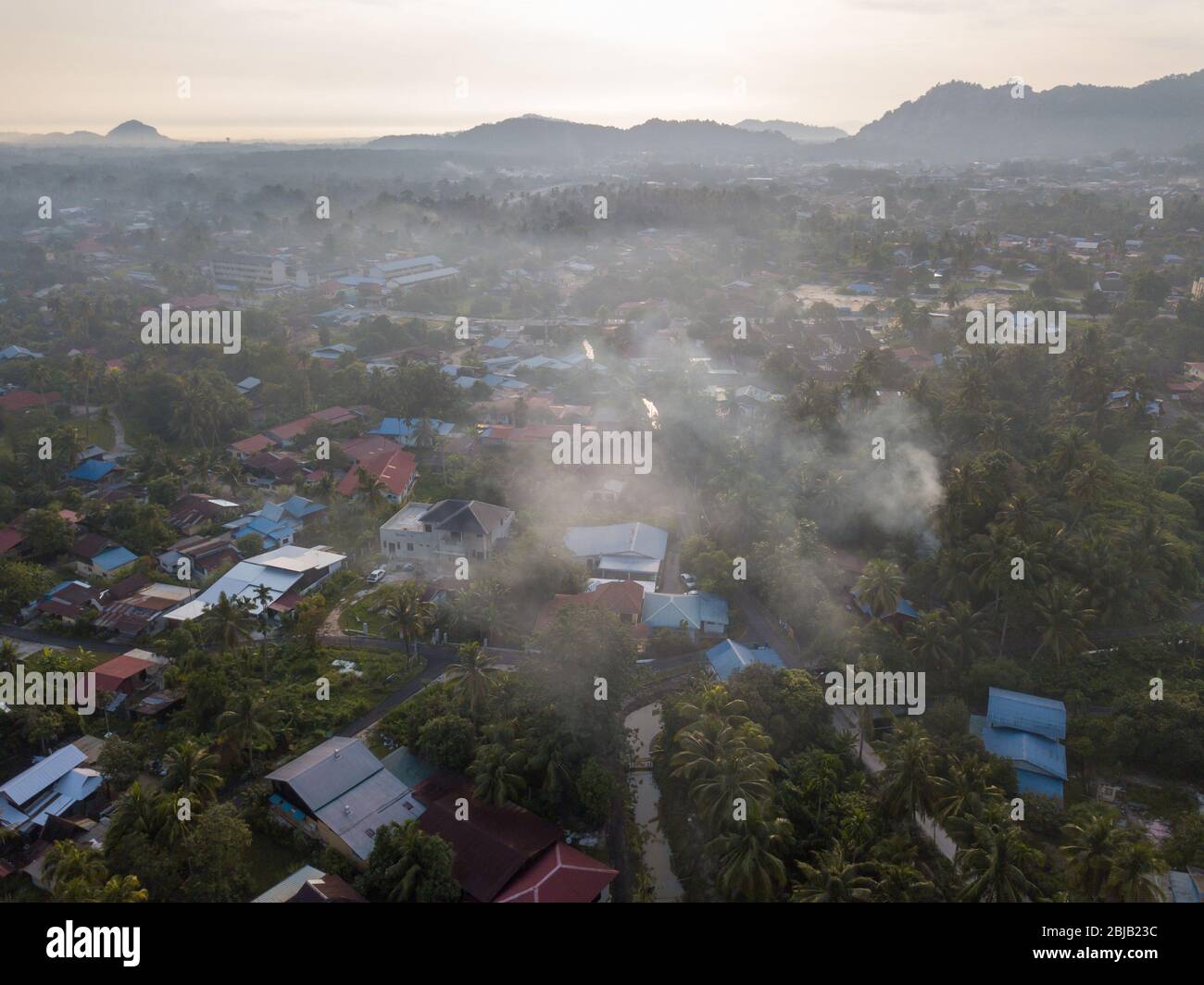 Aerial view evening at Permatang Rawa, Penang Stock Photo - Alamy