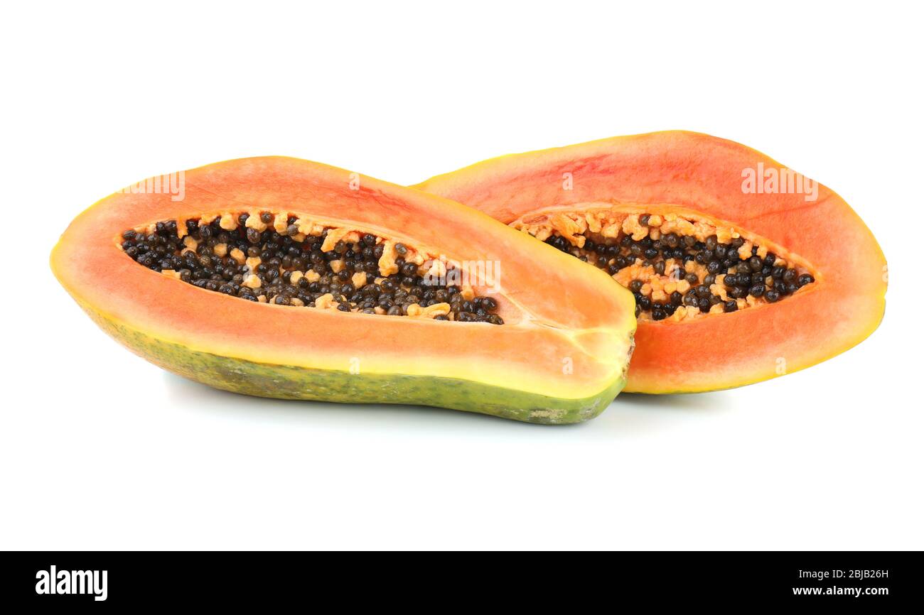 Papayas, isolated on white Stock Photo - Alamy
