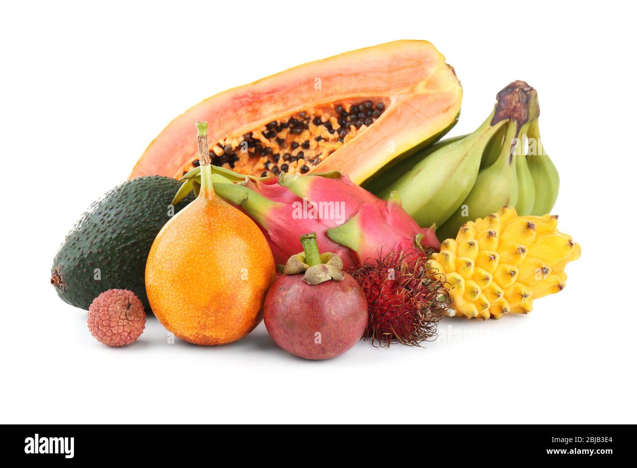 Exotic fruits isolated on white Stock Photo - Alamy