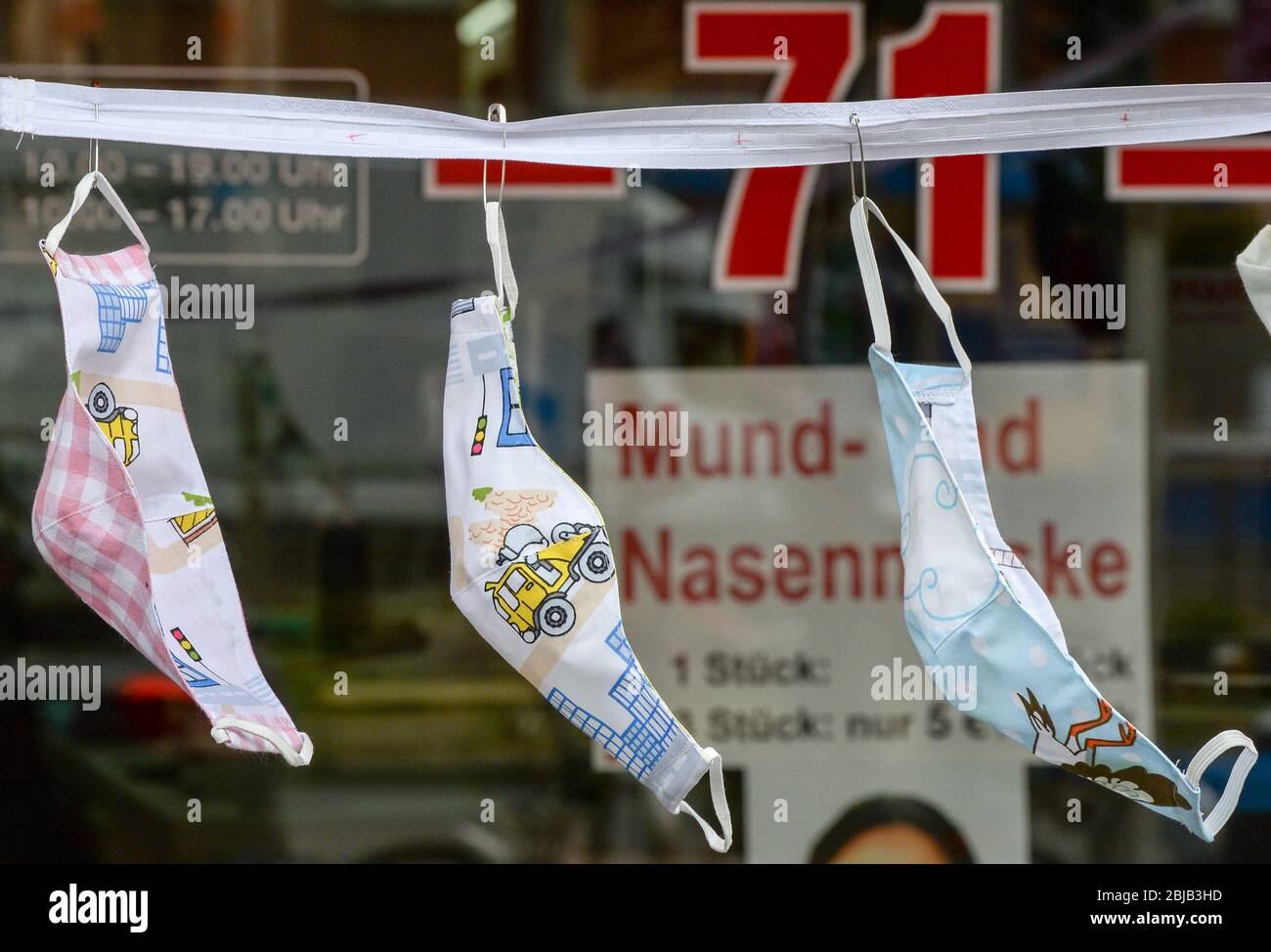 Berlin, Germany. 29th Apr, 2020. Self-sewn masks as mouth and nose ...